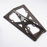 China Blue Carbon Fiber License Plate Frame Carbon Fibre Car Plate Holder For USA Canada Cars for sale