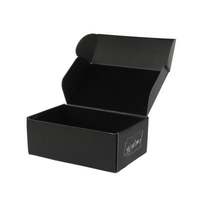 China Folding Recyclable Custom Black Corrugated Mailer Box For Clothes Garment Packaging for sale