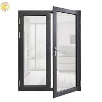 China Restaurant Door Front Double Glass Entry Aluminum Swing Commercial Door for sale