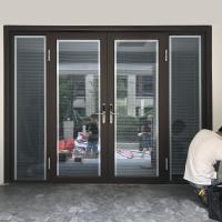 China Aluminum Swing Glass Door Double Hinged Single Doors French Flush Style Casement Door for sale