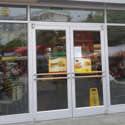 China Modern Shop Storefront Doors Aluminum Front Entry Doors Fiberglass Exterior Large Glass Door for sale