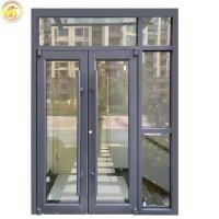 China Commercial Double Glazed Aluminium Storefront Single Glass French Door for sale