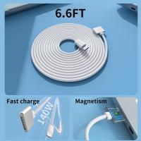 China 140W Type C Magnetic 3 Cable MacBook Pro 2021 M1 MacBook Air 2022 M2 MacBook Pro 2023 Fast 5A Charging Nylon Braid Charging PVC for sale