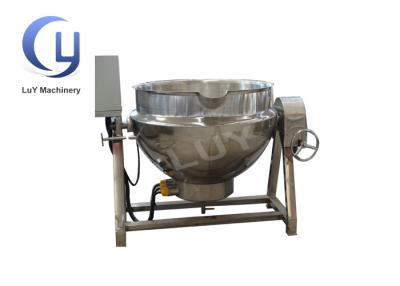 China Tilting Industrial Steam Jacketed Kettle 100-500L Capacity with Gas/Electric/Steam Heating Options for sale