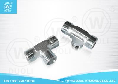 China Metric Thread Bite Type Hydraulic Tee Fitting Steel Pipe Compression Fittings for sale