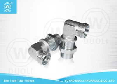 China Hydraulic Bulkhead Union Bite Type Tube Fitting Adapter 90 Degree Elbow for sale