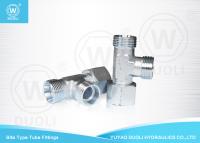 China Bite Type Hydraulic Tube Compression Fittings Run Tee Adapters With Swivel Nut for sale