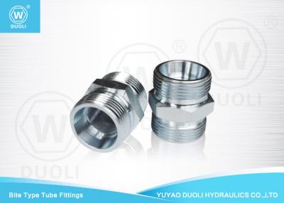 China DIN Thread 24 Degree Hydraulic Bite Type Tube Fitting Straight Union Carbon Steel 1C for sale