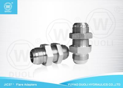 China Carbon Steel JIC 37 Degree Flare Bulkhead Fitting 7/16-20 to 2-1/2-12 Thread for sale