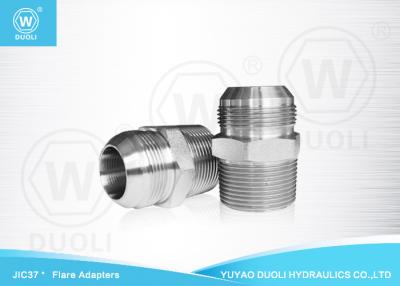China BSPT Male to JIC Male 37 Degree Flared Hydraulic Adapter Carbon Steel 7/16-20 to 2-1/2-12 for sale