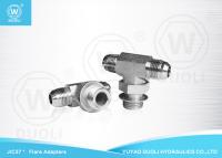 China Carbon Steel Tee Male 37° Cone JIC Flare Fitting BSP Male Adjustable Lock Nut Branch for sale