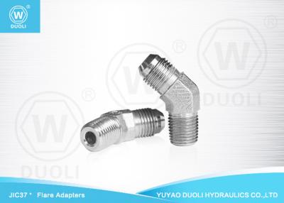 China 45° Elbow JIC 37° Flare to NPT Male Adapter Hydraulic Fitting 7/16-20 to Z1/8-27 for sale