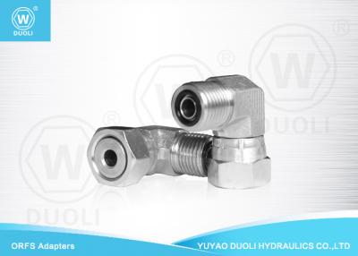 China 90 Degree Elbow ORFS Male to Female Hydraulic Adapter 9/16 to 2 Inch White Zinc Plated Carbon Steel for sale