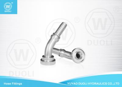 China 45 Degree Elbow Hydraulic Hose Fitting SAE Flange 3000 Psi Code 61 Carbon Steel for sale