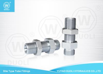 China Bite Type Hydraulic Bulkhead Fittings Adapter 6D Metric Thread 24 Degree H.T. for sale