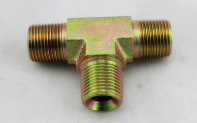 China Carbon Steel BSPT Hydraulic Tee Female Fittings 1/4 to 2 Inch for Construction Machinery for sale