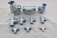 China High Precision Bite Type Female Male Thread Hydraulic Hose Tee Fittings Adapter for sale