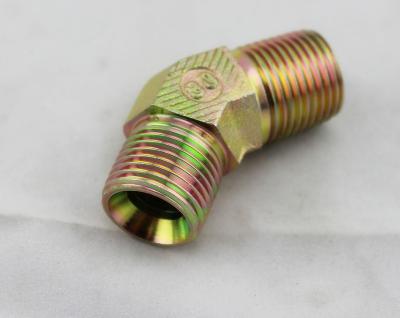China Brass Elbow Reusable Hydraulic Hose Fitting BSP BSPT Male Thread 90 Degree for sale