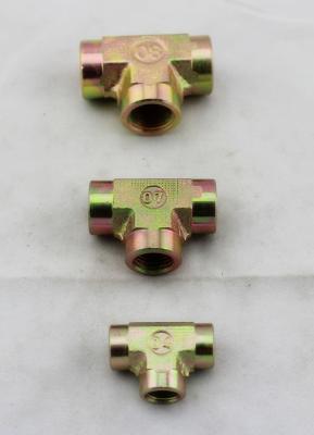 China Carbon Steel Hydraulic BSP Female Pipe Tee Fittings 1/4 to 2 Inch High Pressure for sale