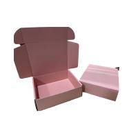 China Custom Pink Glossy Lamination Gift Box for Cosmetics Corrugated Board with Matte Design and Shipping Logo Embossing Handling for sale