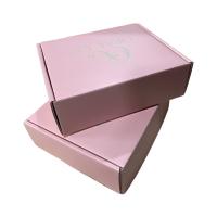 China Custom Pink Glossy Lamination Gift Box for Cosmetics Corrugated Board with Matte Design and Shipping Logo Embossing Handling for sale