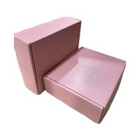 China Custom Pink Glossy Lamination Gift Box for Cosmetics Corrugated Board with Matte Design and Shipping Logo Embossing Handling for sale