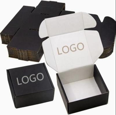 China Wholesale Custom Black Corrugated Cardboard Shipping Mailer Boxes Folding Folder Type Embossing Printing for Face Cream Gifts for sale