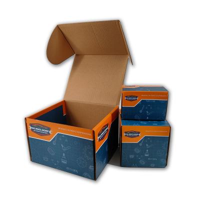 China Original Custom Design logo Full Color Printing Box Recyclable Corrugated Cardboard Paper Packaging Mailer Box for sale