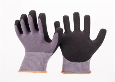 China 13G Nylon Knitted Black Nitrile Coated Hand Gloves Resistant Abrasion for sale