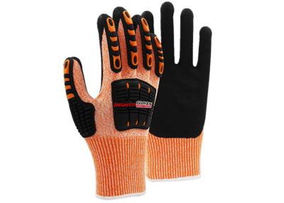 China Industrial Impact Cut Proof Work Gloves TPR Back Knitted Wrist Cuff for sale