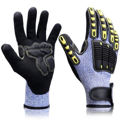 China Luxcury Cut Proof Work Gloves TPR Mining Work Gloves Sandy Nitrile Coating for sale