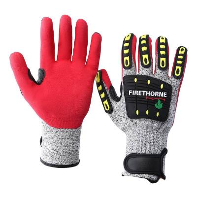 China 13 Gauge Level 5 Cut Proof Work Gloves Mechanic Mining Industry Work Impact Gloves for sale