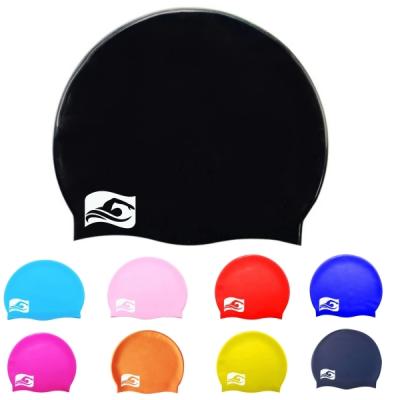 China Unisex Soft Silicone Swim Cap Anti Skid Design Eco Friendly Material 8 Colors for sale