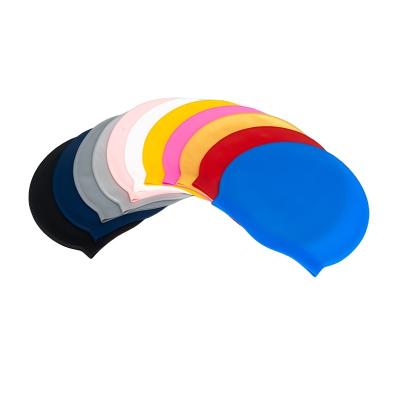 China 55g Lightweight 100% Silicone Swimming Cap Non-Slip Design Unisex for Kids and Adults for sale