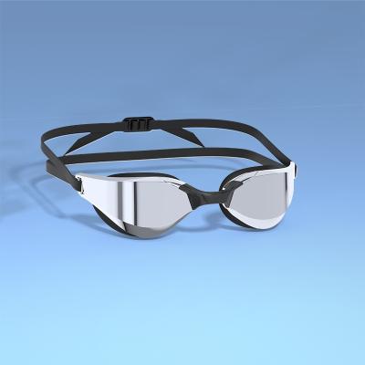 China UV Protection Anti-fog Swimming Goggles Silver Plated Lens 21x6.2x6.7cm for Racing Training for sale