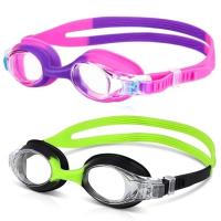 China Kids Anti Fog Swimming Goggles with UV Protection and Rainbow Plating Lens PC Silicone for sale