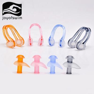 China Silicone Swimming Nose Clips with 3 Layer Earplugs 5 Colors Waterproof Surf Ear Plugs for sale