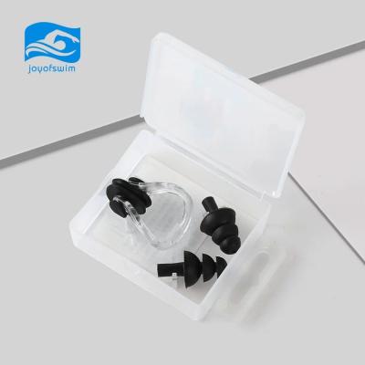 China Soft Silicone Swimming Nose Clip and Earplugs Set Waterproof Multicolor Diving Equipment 5pcs MOQ for sale