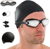 China Anti-fog UV Protection Swimming Goggles Set with Earplug Noseclip PC Silicone 639M for sale