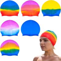 China Customized Soft Non Slip Silicone Swim Cap 50g 55g 60g for Adults Children for sale