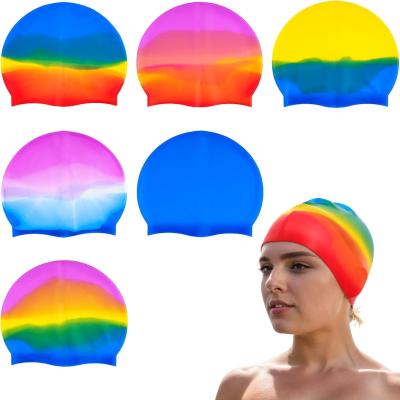 China Customized Soft Non Slip Silicone Swim Cap 50g 55g 60g for Adults Children for sale