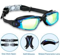 China Anti-Fog Swim Goggles UV400 Protection PC Lens Adjustable Strap 21x6.2x6.7cm for sale