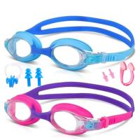 China Kids Anti-Fog Swimming Goggles with UV Protection Clear Lens Earplug Set PC Silicone for sale