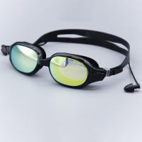 China High Definition Electroplated Swimming Goggles Non Leaking Gold Lens Anti Fog UV Protection Adult for sale