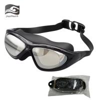 China Electroplated Swimming Goggles Anti Fog UV Protection Adjustable Strap Silicone Frame for sale