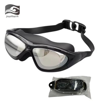 China Electroplated Swimming Goggles Anti Fog UV Protection Adjustable Strap Silicone Frame for sale
