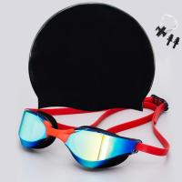 China HD Anti-Fog Swimming Goggles UV380 Protection PC Lens Adjustable Nose Bridge Silicone for sale