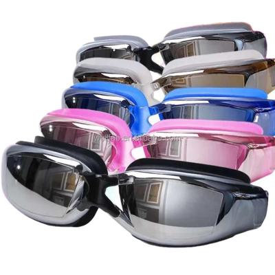 China Blue PC Lens Swim Goggles Anti-Fog Silicone Adult Waterproof Swimming Diving Eyewear 635M for sale