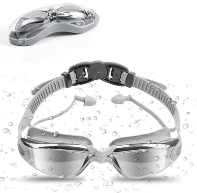 China Anti Fog UV Protection Swimming Goggles with Adjustable Silicone Gasket for Adults for sale