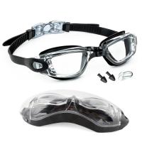 China Adult Mirror Coated Anti Fog Swim Goggles with UV Protection PC Silicone for Surfing Swimming for sale